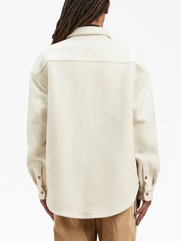 Palm Angels Logo-embroidered Twill Shirt Jacket - White