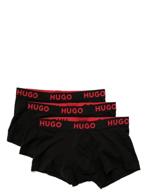 Hugo Logo-waistband Lyocell-blend Boxers - Black