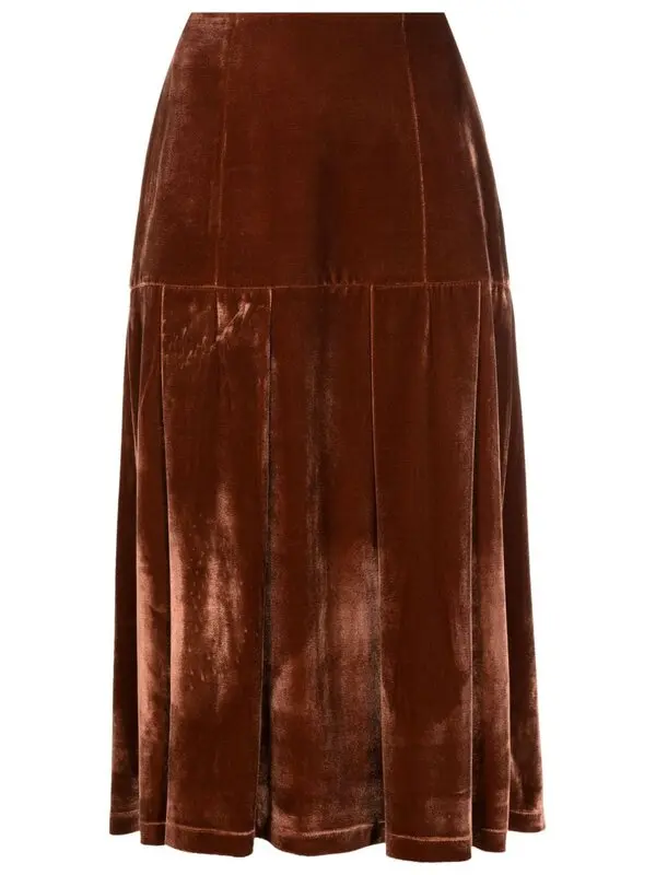 Isolda Cora Velvet Midi Skirt