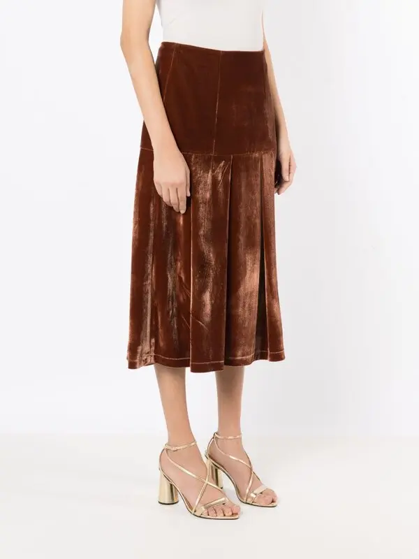 Isolda Cora Velvet Midi Skirt