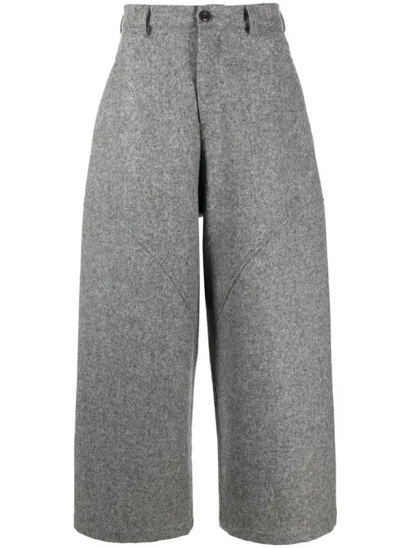 SAGE NATION Heather Wool Blend Wide-leg Trousers