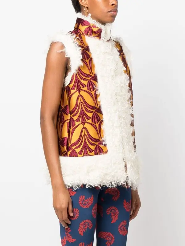 La DoubleJ Patterned Brocade Vest - Yellow