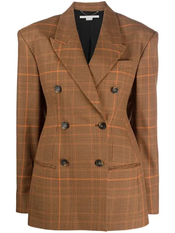 Stella McCartney Double-breasted Checked Wool Blazer