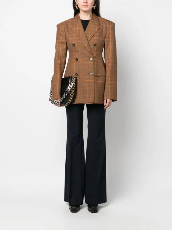 Stella McCartney Double-breasted Checked Wool Blazer