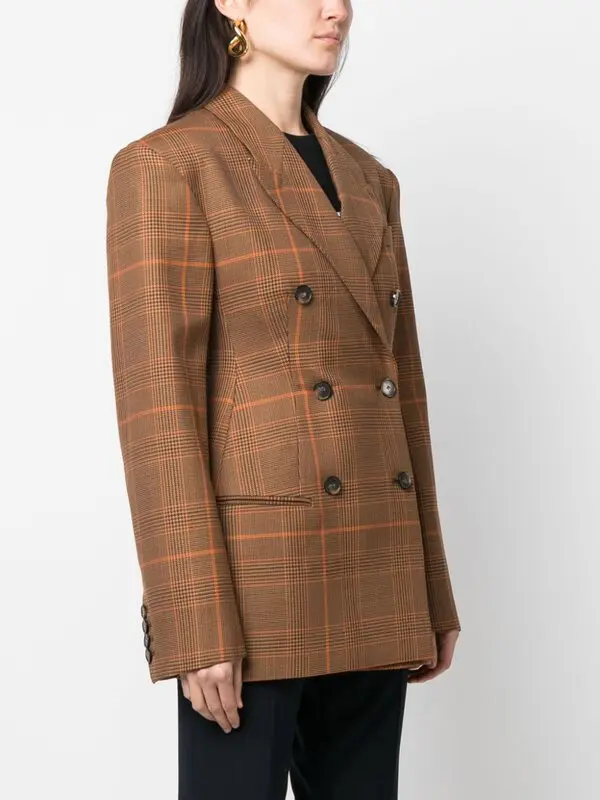 Stella McCartney Double-breasted Checked Wool Blazer