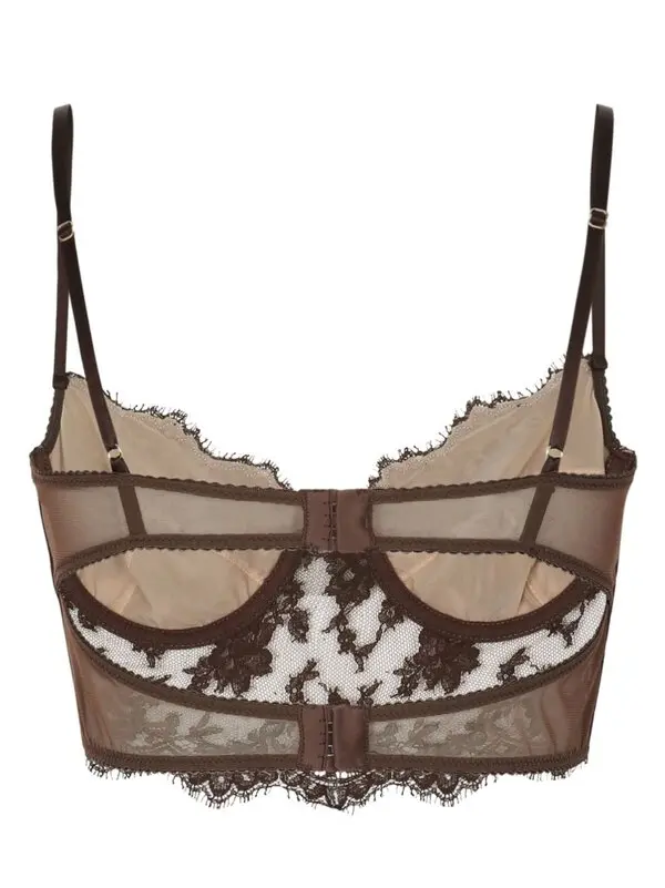 Dolce & Gabbana Floral-lace Corset-style Bra