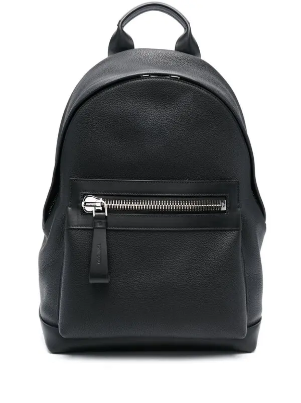TOM FORD Zip-pocket Leather Backpack - Black