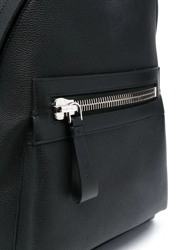 TOM FORD Zip-pocket Leather Backpack - Black