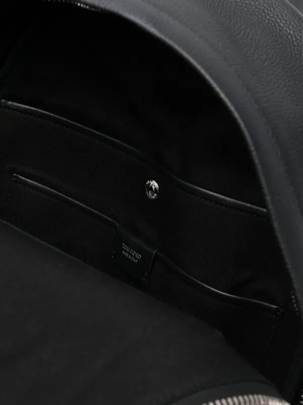 TOM FORD Zip-pocket Leather Backpack - Black