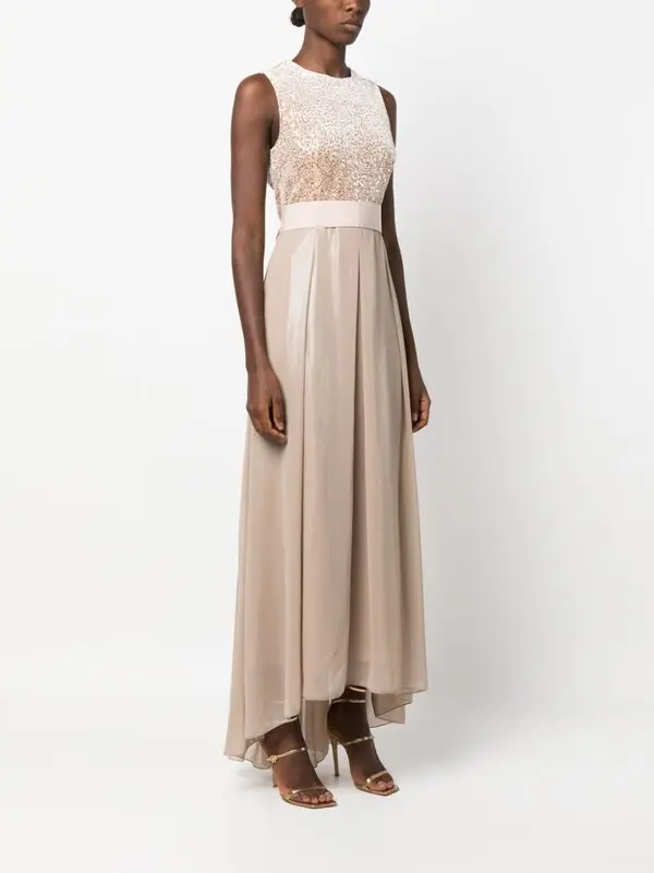 Peserico Sequin-embellished Flared Long Dress
