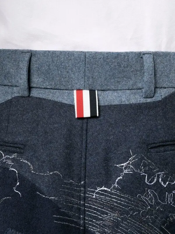 Thom Browne Midi Skirt With Contrasting Stitch Detail