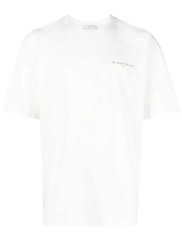 IH NOM UH NIT Pearl Roses Logo-print T-shirt - Neutrals
