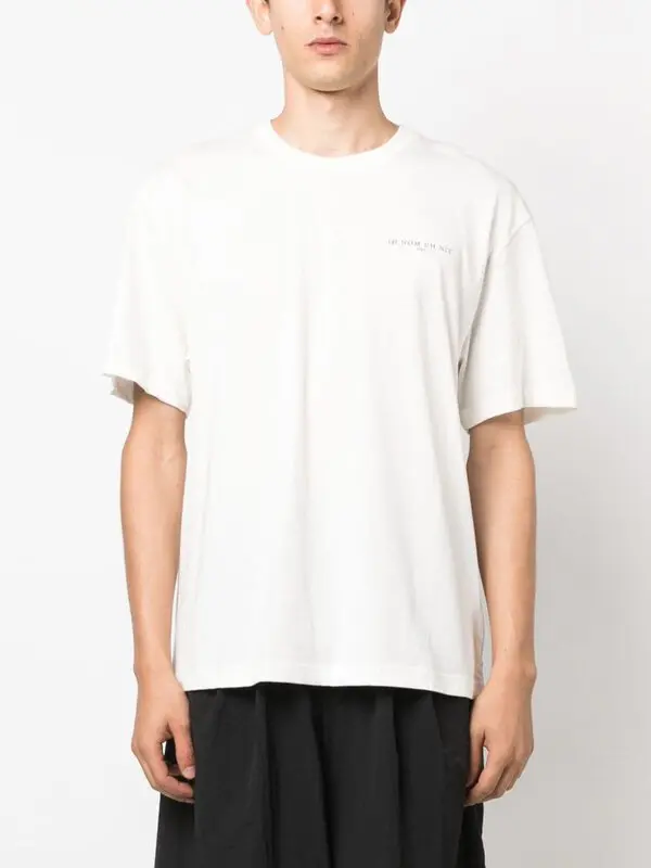 IH NOM UH NIT Pearl Roses Logo-print T-shirt - Neutrals