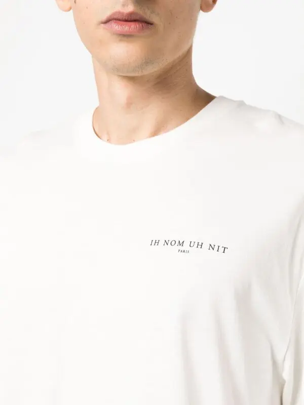 IH NOM UH NIT Pearl Roses Logo-print T-shirt - Neutrals