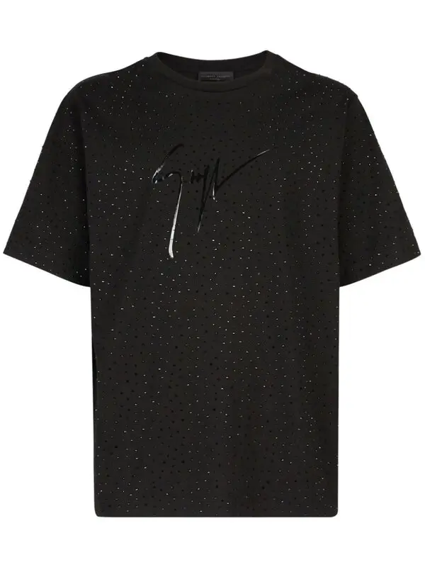 GIUSEPPE ZANOTTI Embellished Cotton T-shirt