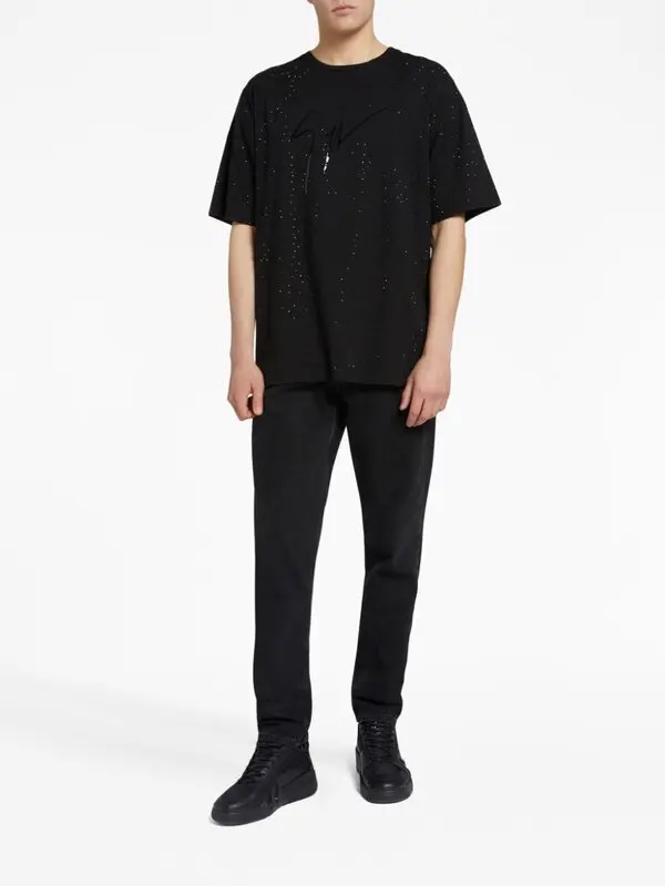 GIUSEPPE ZANOTTI Embellished Cotton T-shirt