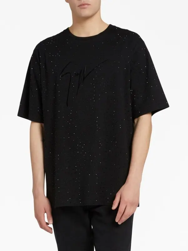 GIUSEPPE ZANOTTI Embellished Cotton T-shirt