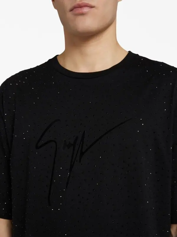 GIUSEPPE ZANOTTI Embellished Cotton T-shirt