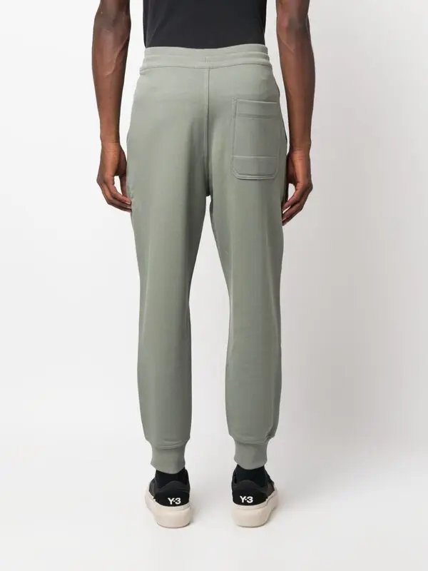 Y3 Logo-patch Organic-cotton Track Pants - Green