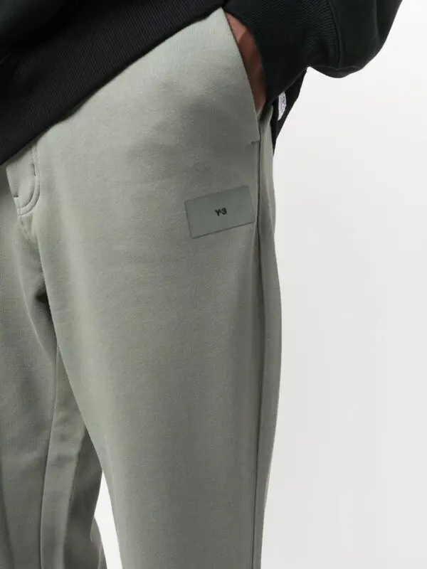 Y3 Logo-patch Organic-cotton Track Pants - Green