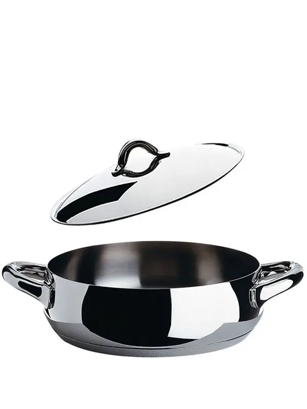 ALESSI Low Stainless Steel Casserole Pot - Silver