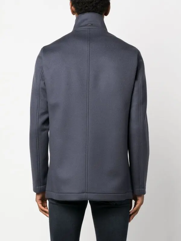 Herno Double-breasted Wool-cashmere Coat - Blue