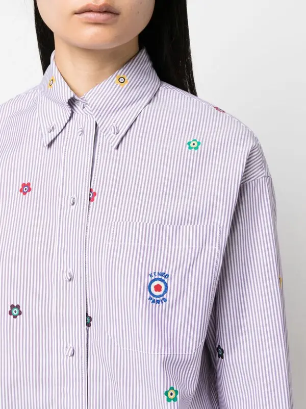 Kenzo Design-embroidered Poplin Shirtdress