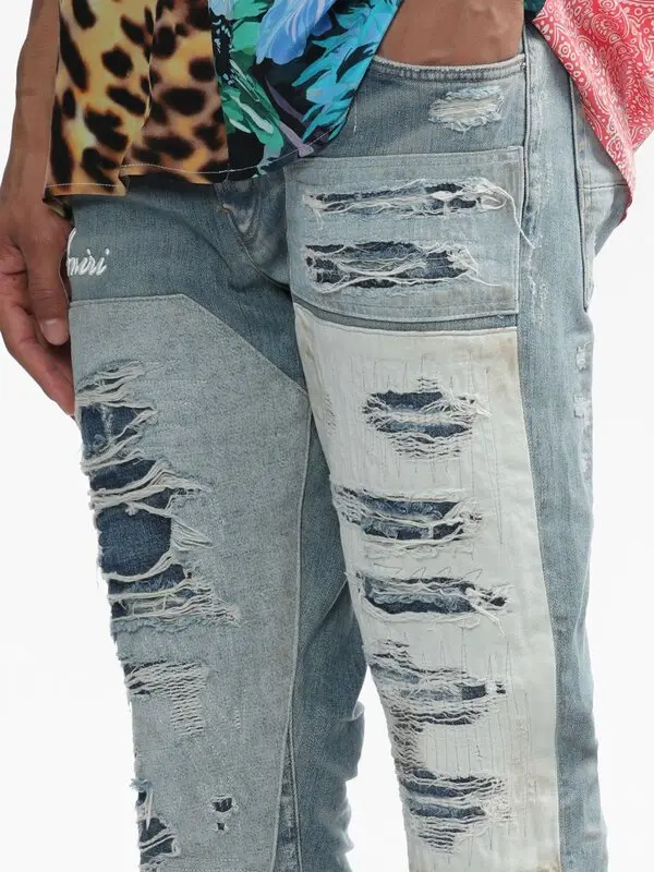 Amiri Logo-print Distressed Jeans