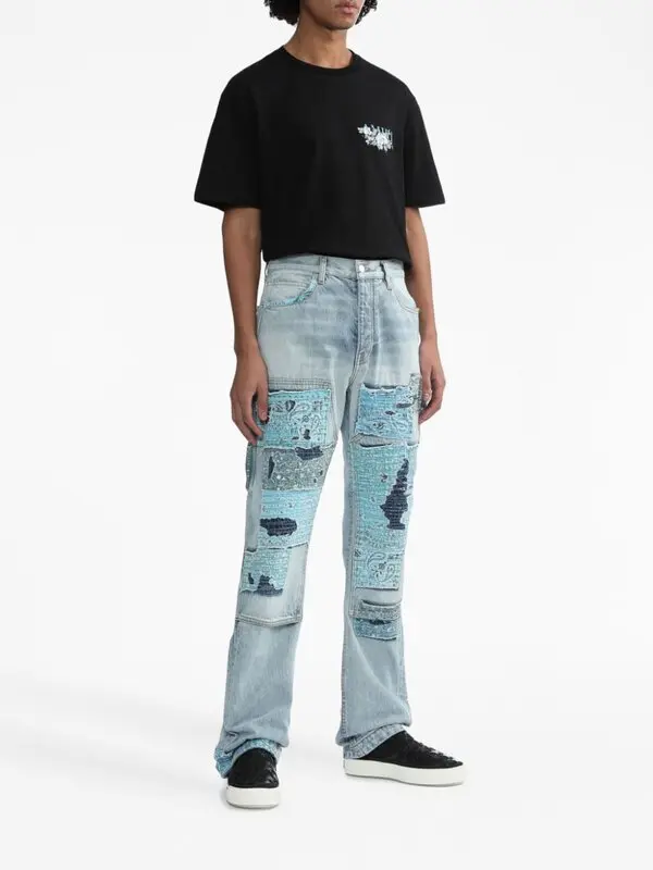 Amiri High-rise Patchwork Jeans