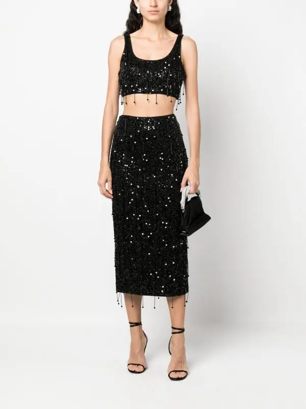 Simkhai Paillette-embellished Cropped Tank Top
