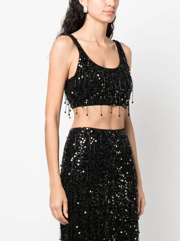 Simkhai Paillette-embellished Cropped Tank Top