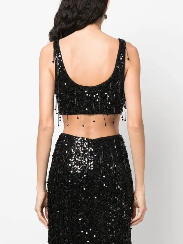 Simkhai Paillette-embellished Cropped Tank Top
