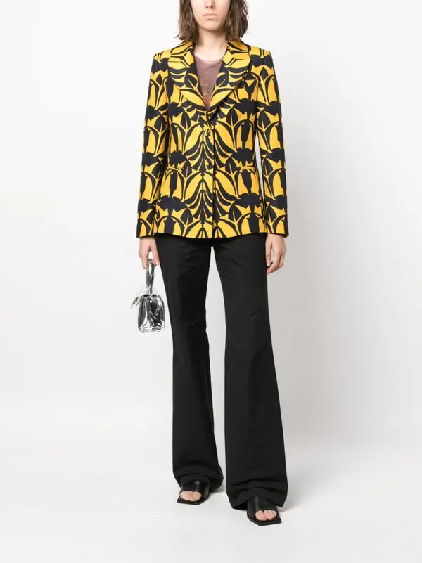 La DoubleJ Papyrus-print Cady Blazer - Yellow