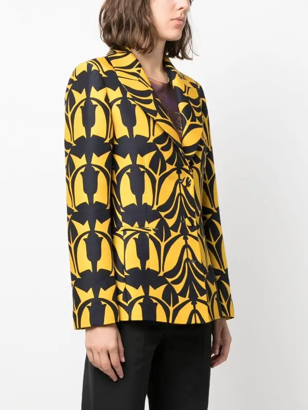 La DoubleJ Papyrus-print Cady Blazer - Yellow