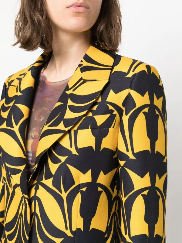 La DoubleJ Papyrus-print Cady Blazer - Yellow