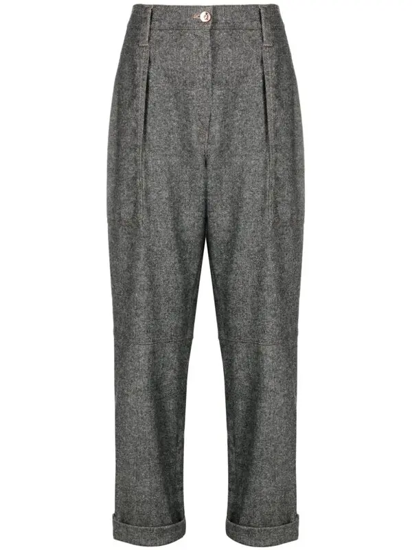 Brunello Cucinelli Cropped Wool-blend Trousers