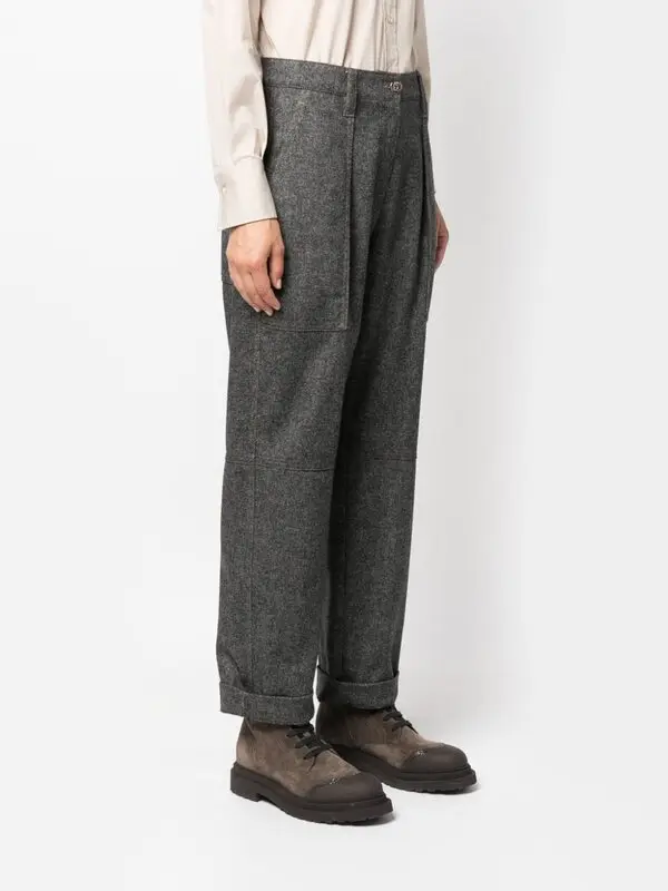 Brunello Cucinelli Cropped Wool-blend Trousers