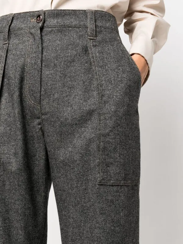 Brunello Cucinelli Cropped Wool-blend Trousers
