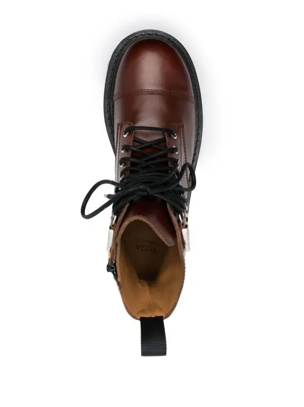 TOGA VIRILIS Leather Ankle Boots - Brown