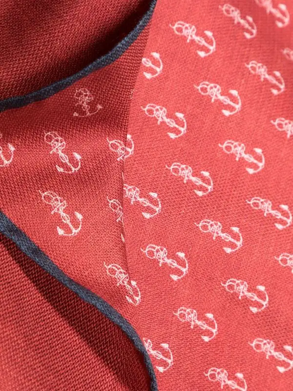 Brunello Cucinelli Anchor-embroidered Silk Scarf