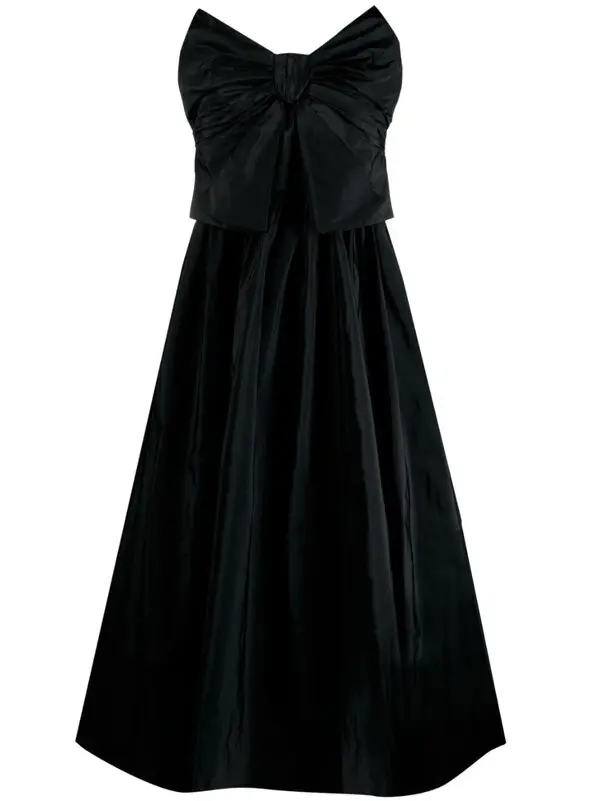 Red Valentino Bow Appliqué Strapless Mididress - Black