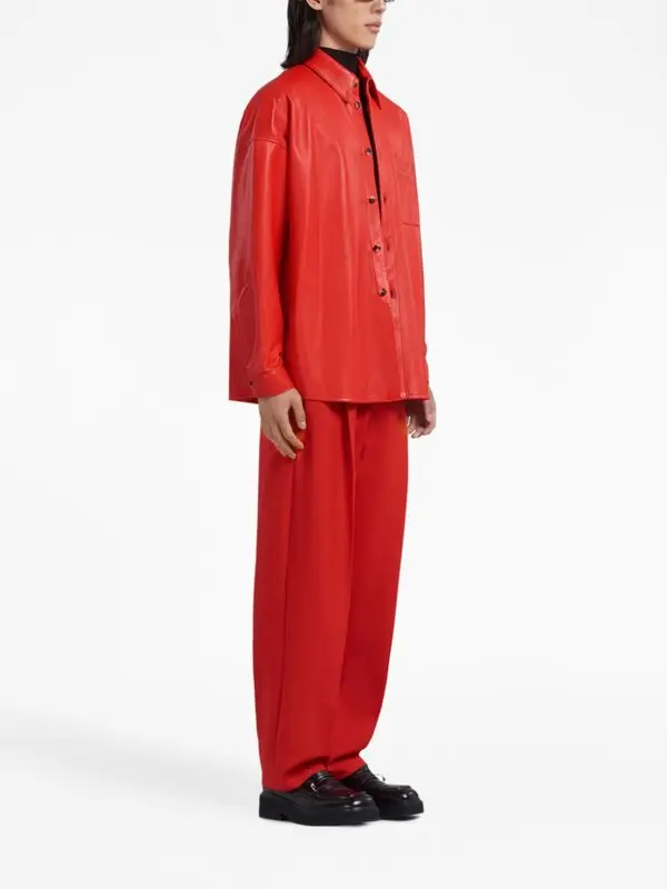 Marni Wool Trousers - Red