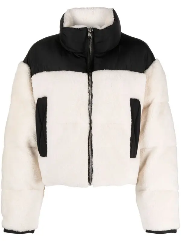 SHOREDITCH SKI CLUB Maya Shearling Puffer Jacket - White