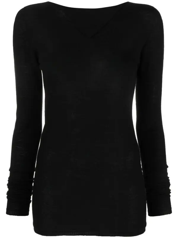 Rick Owens Long-sleeved Virgin Wool Top
