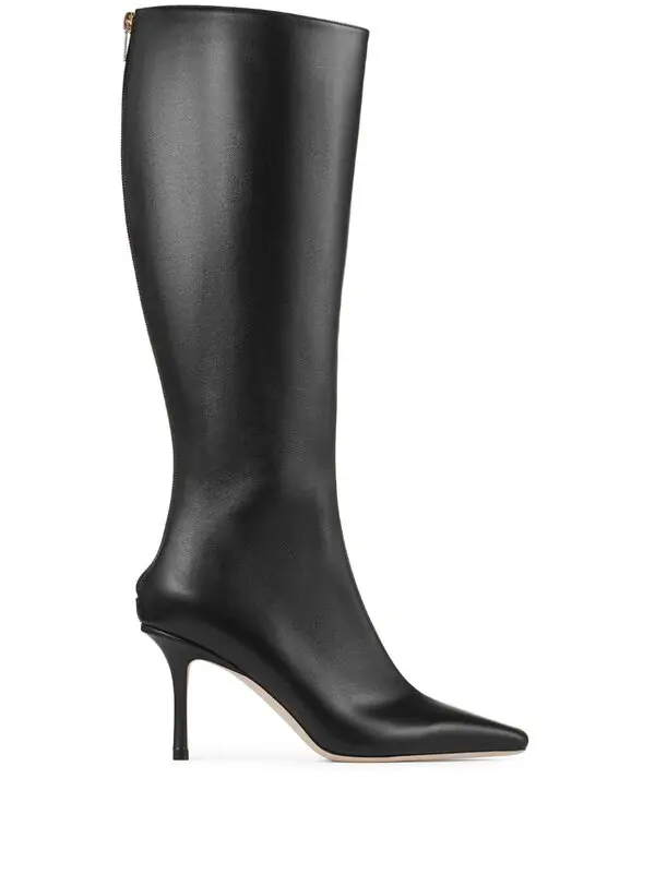 JIMMY CHOO Agathe Pointed-toe Boots - Black