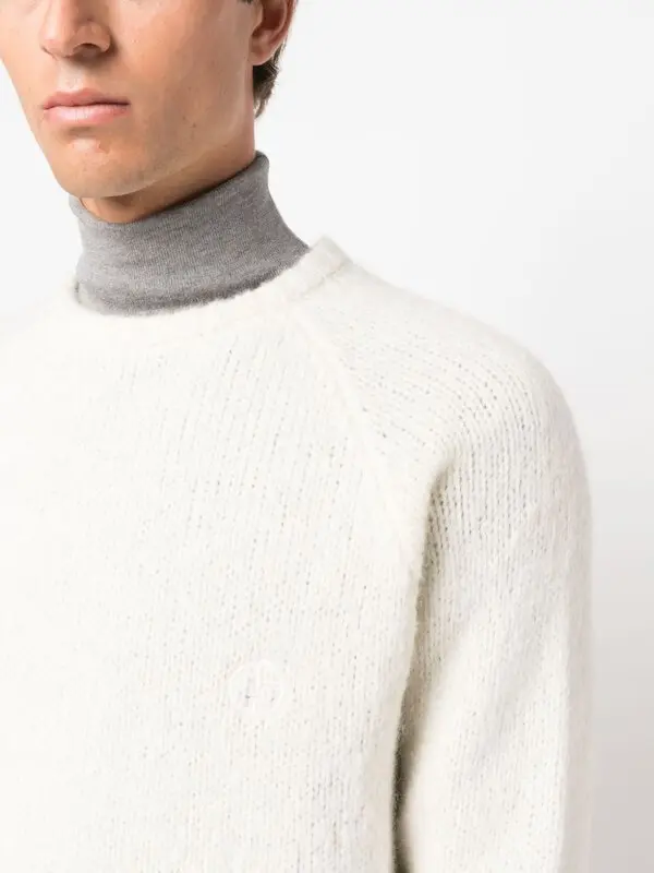 Giorgio Armani Logo-embroidered Wool-blend Jumper