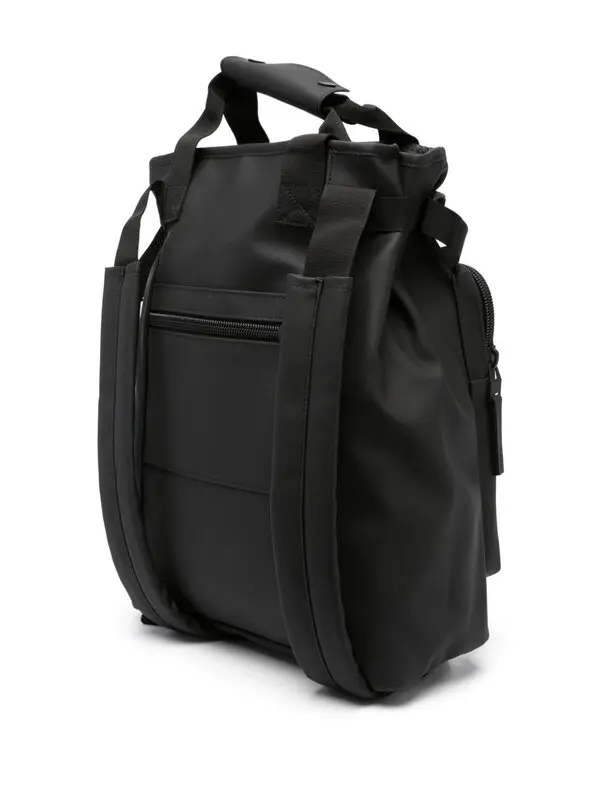Rains Logo-print Multi-pocket Backpack - Black