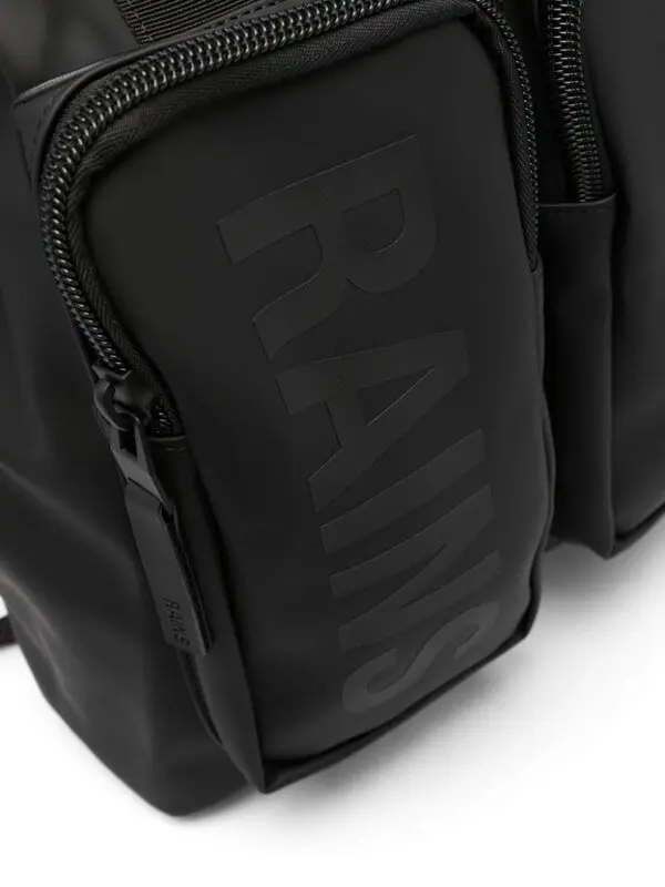 Rains Logo-print Multi-pocket Backpack - Black