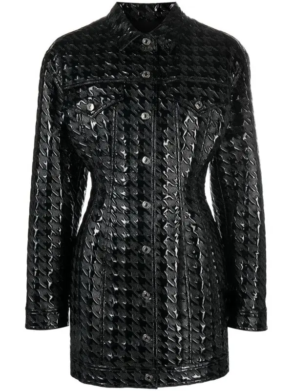 MSGM Embossed Faux Leather Shirt Jacket