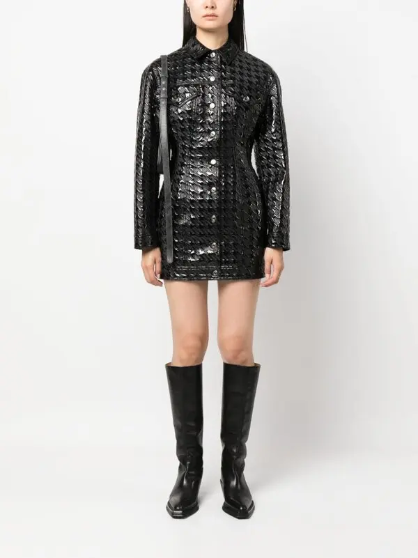 MSGM Embossed Faux Leather Shirt Jacket
